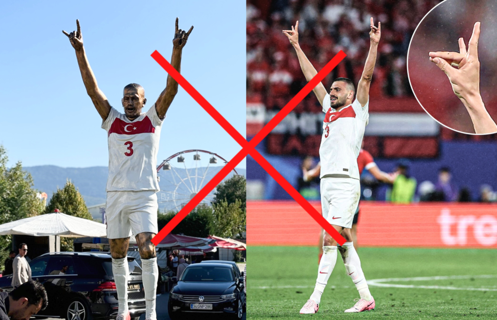 Turkey Unveils Statue Of Footballer Merih Demiral Making Racist Grey ...